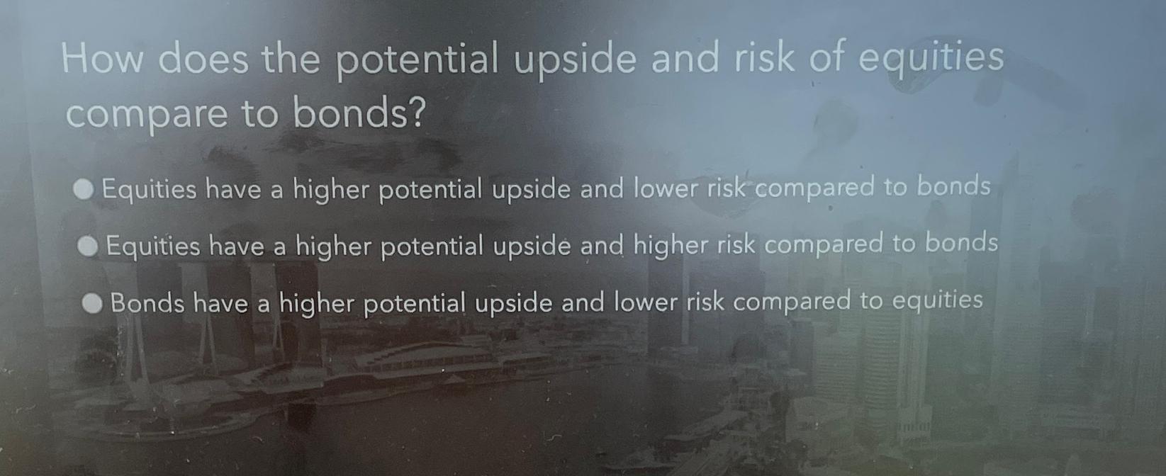 Solved How does the potential upside and risk of equities | Chegg.com