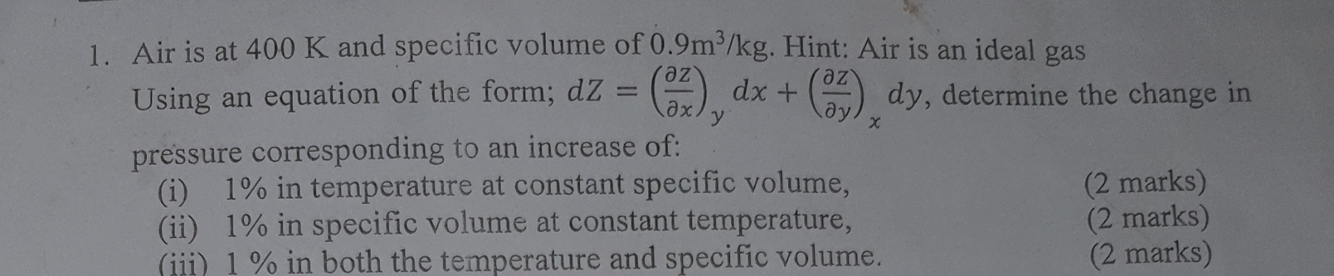 Solved Air is at 400K ﻿and specific volume of 0.9m3kg. | Chegg.com