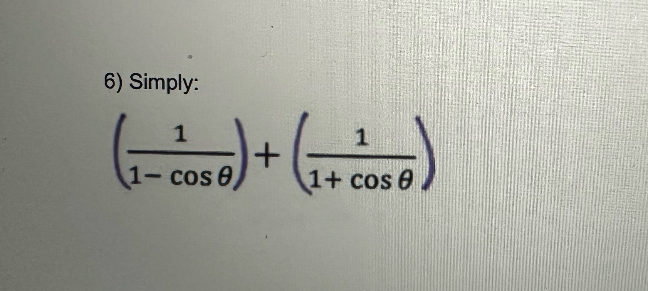 Solved Simply:(11-cosθ)+(11+cosθ) | Chegg.com