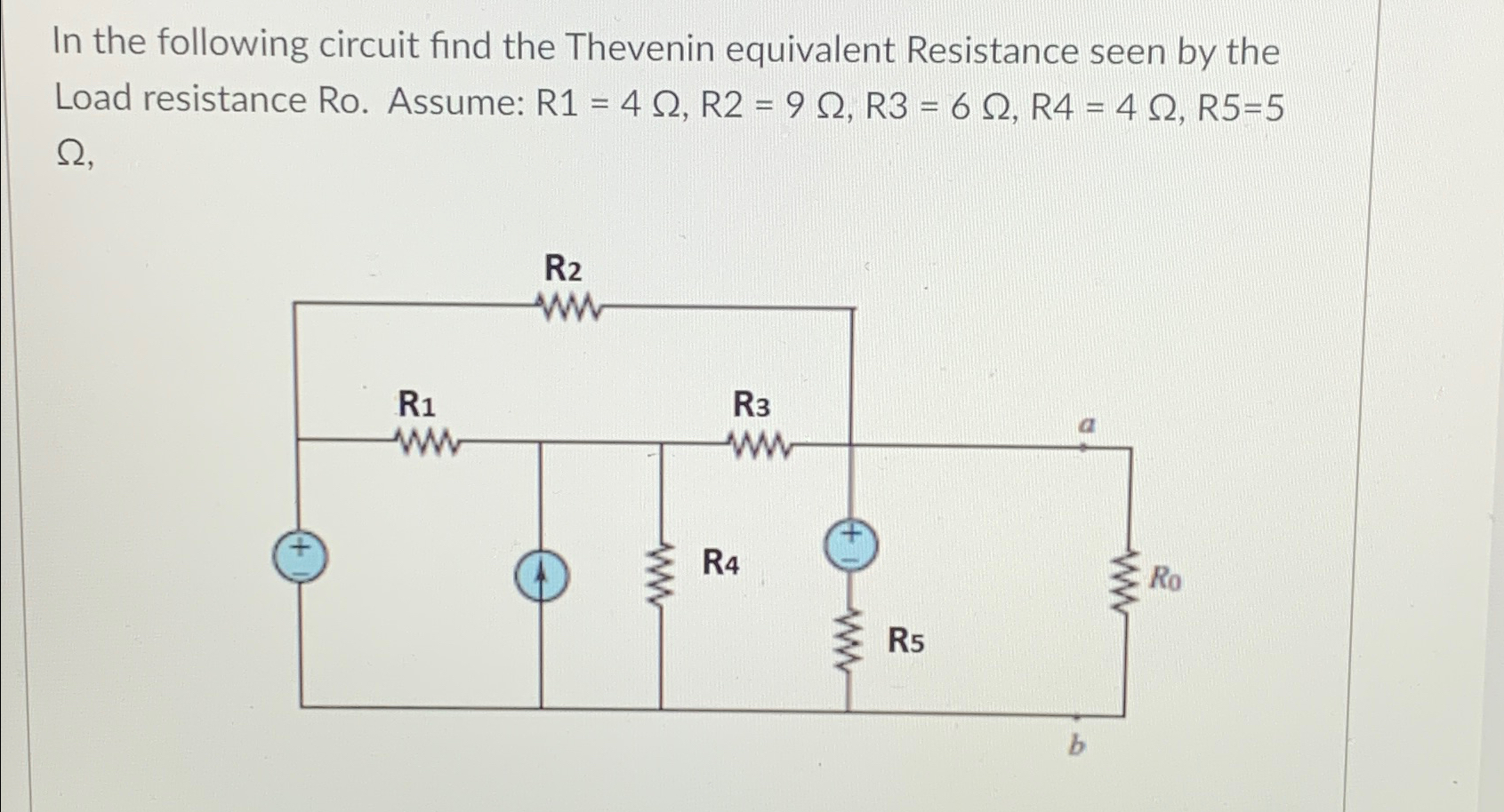 Solved In the following circuit find the Thevenin equivalent | Chegg.com