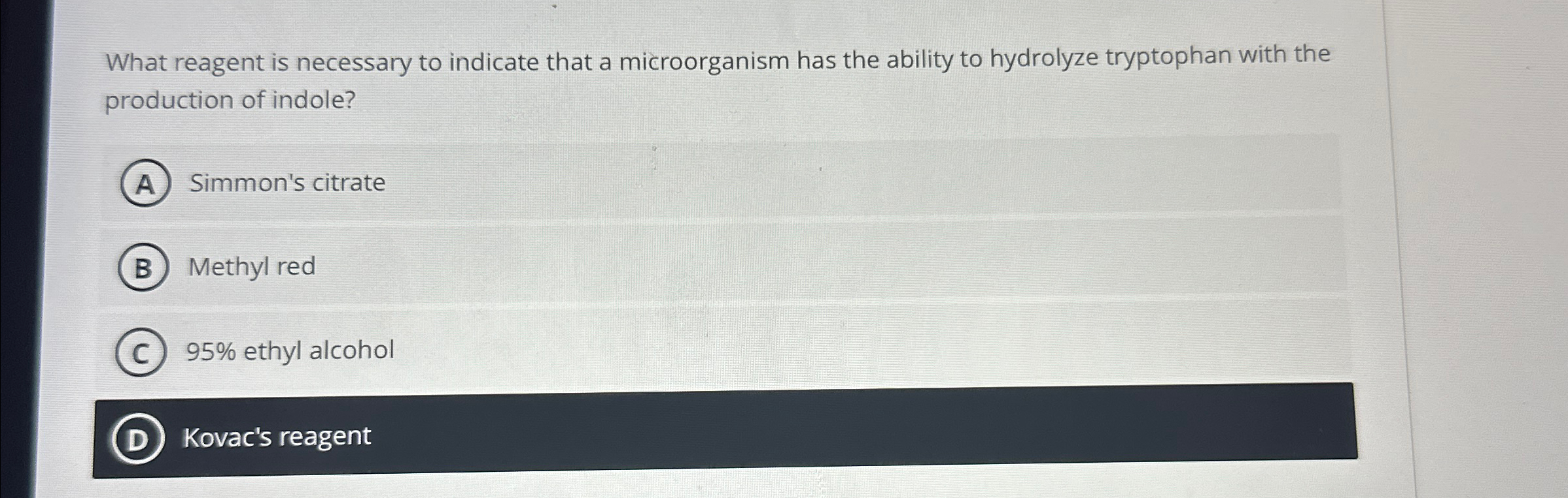 Solved What reagent is necessary to indicate that a | Chegg.com