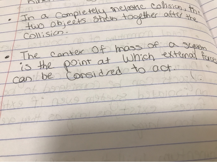 Solved collision, the In a completely inelastic collision | Chegg.com