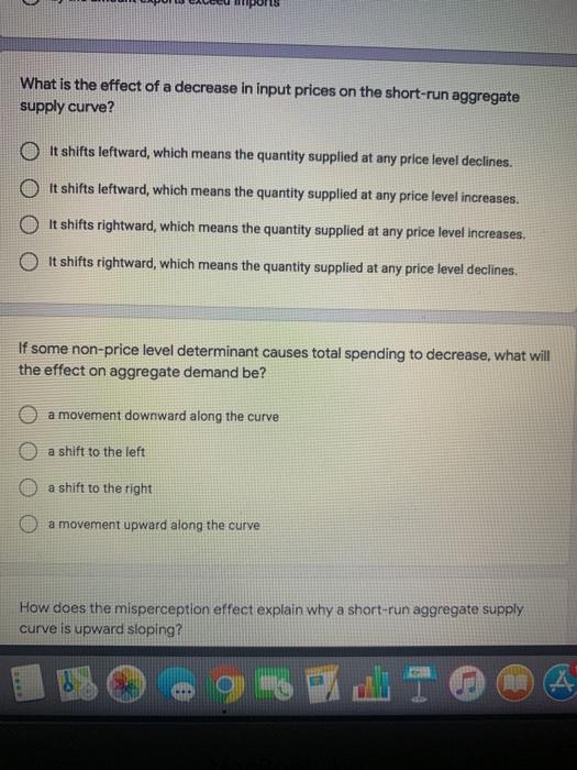 Solved What is the effect of a decrease in input prices on | Chegg.com