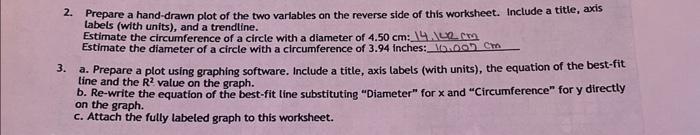 2. Prepare a hand-drawn plot of the two varlables on | Chegg.com
