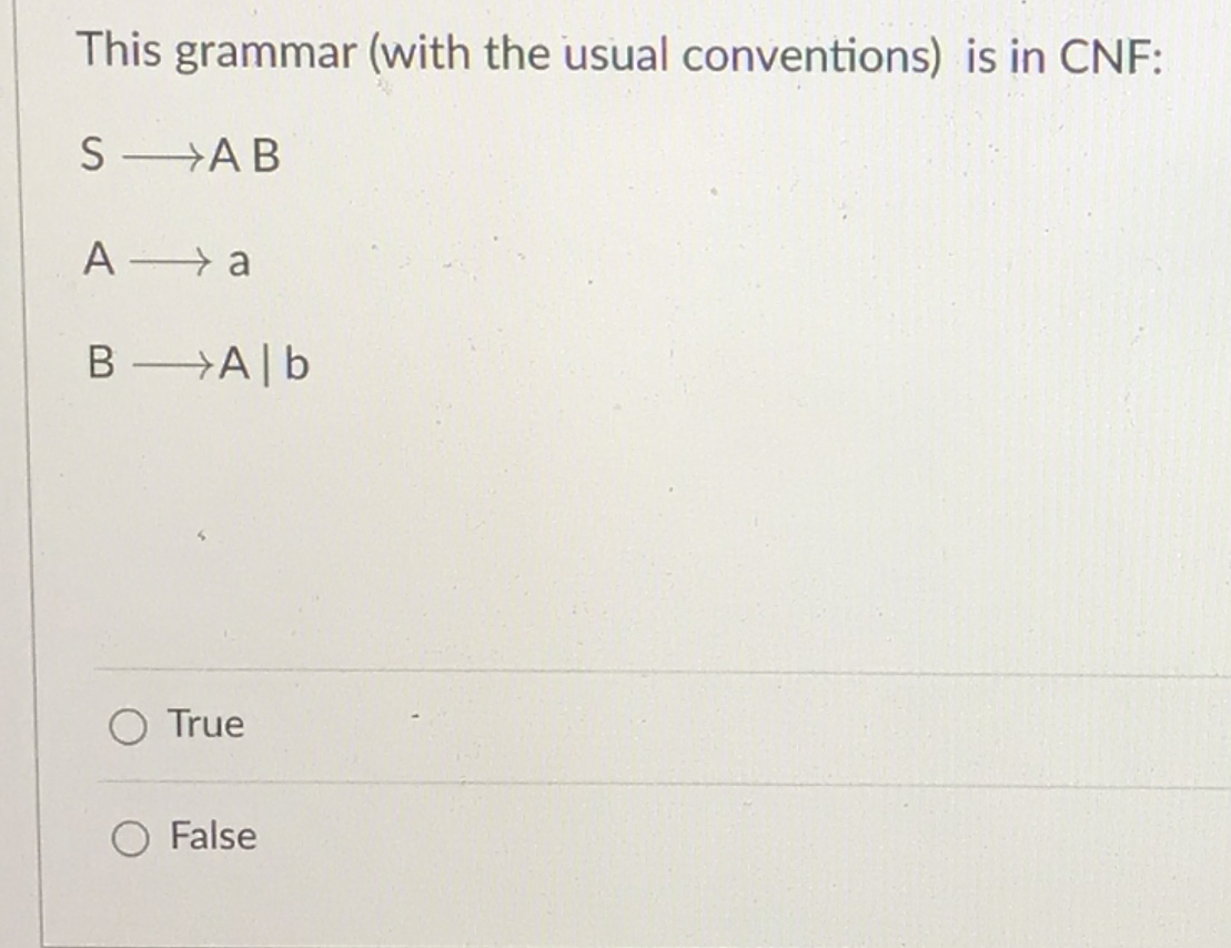 Solved This grammar (with the usual conventions) ﻿is in | Chegg.com