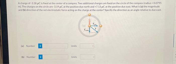Solved A charge of −3.18μC is fixed at the center of a | Chegg.com