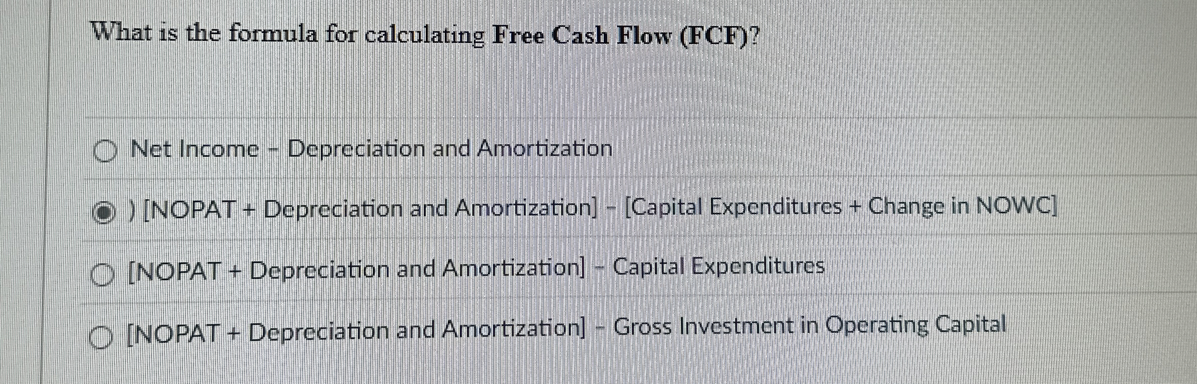 Solved What is the formula for calculating Free Cash Flow | Chegg.com
