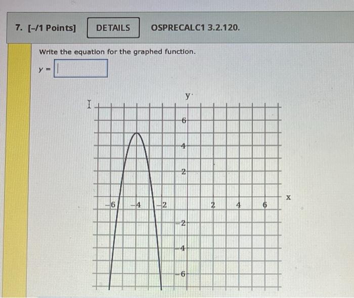 Solved Write the equation for the graphed function. | Chegg.com