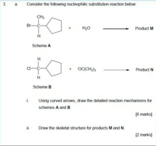 Solved 3. a Consider the following nucleophilic substitution | Chegg.com