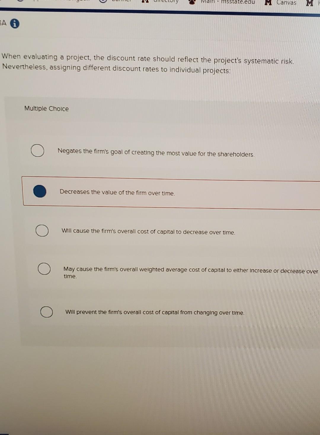 Solved Ivah -msstate.edu M Canvas M БА 6 When evaluating a | Chegg.com