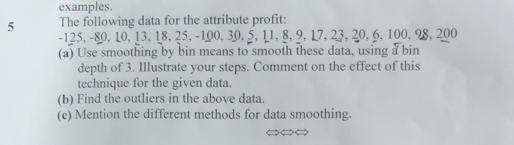 Solved examples. The following data for the attribute | Chegg.com