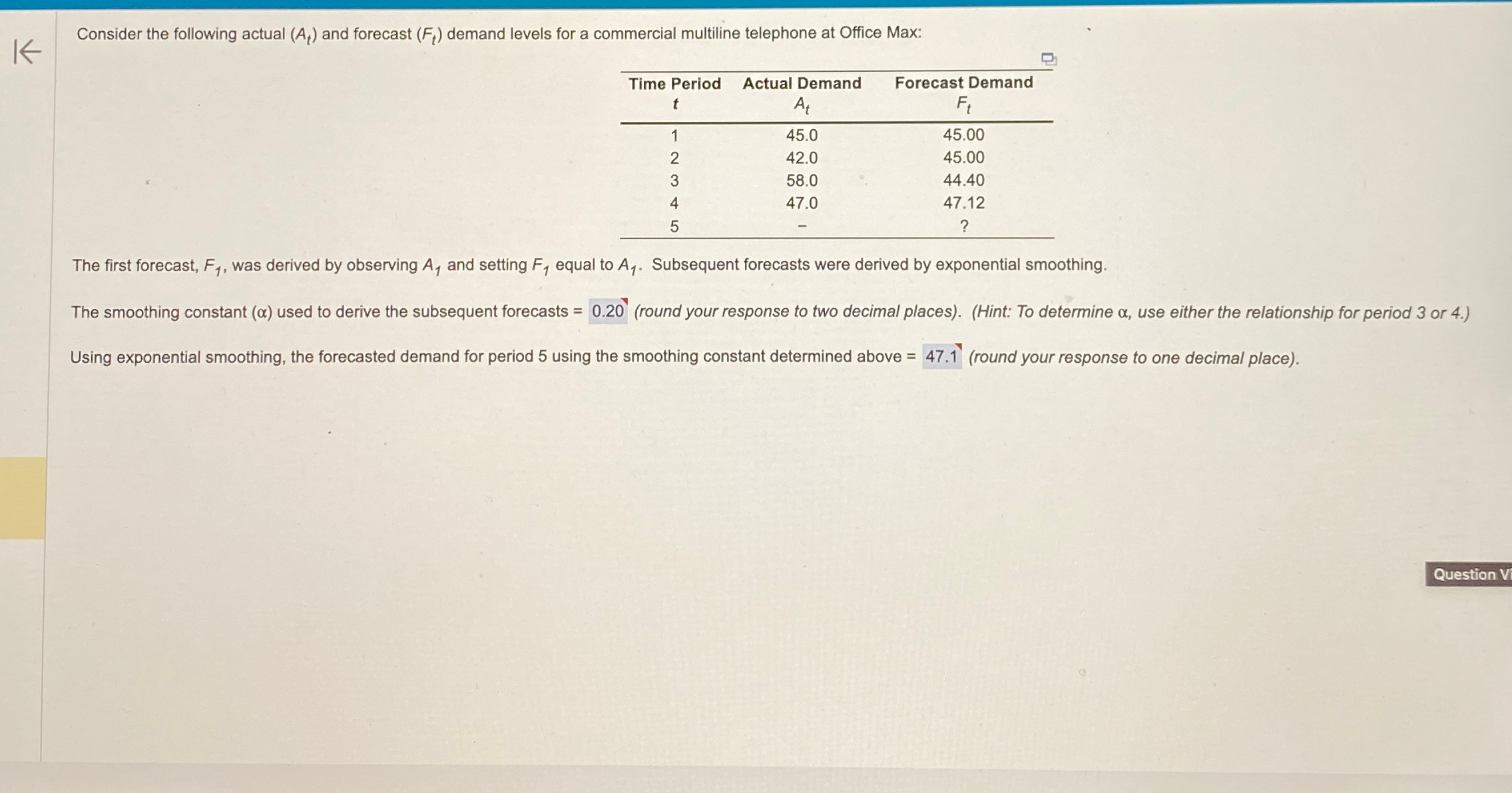 Solved Consider the following actual (At) ﻿and forecast (Ft) | Chegg.com
