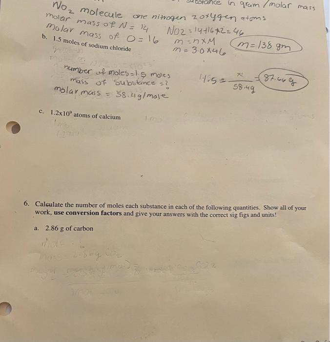 Solved NO2 molecule one nitrogen moxyge in gram/molar mars | Chegg.com