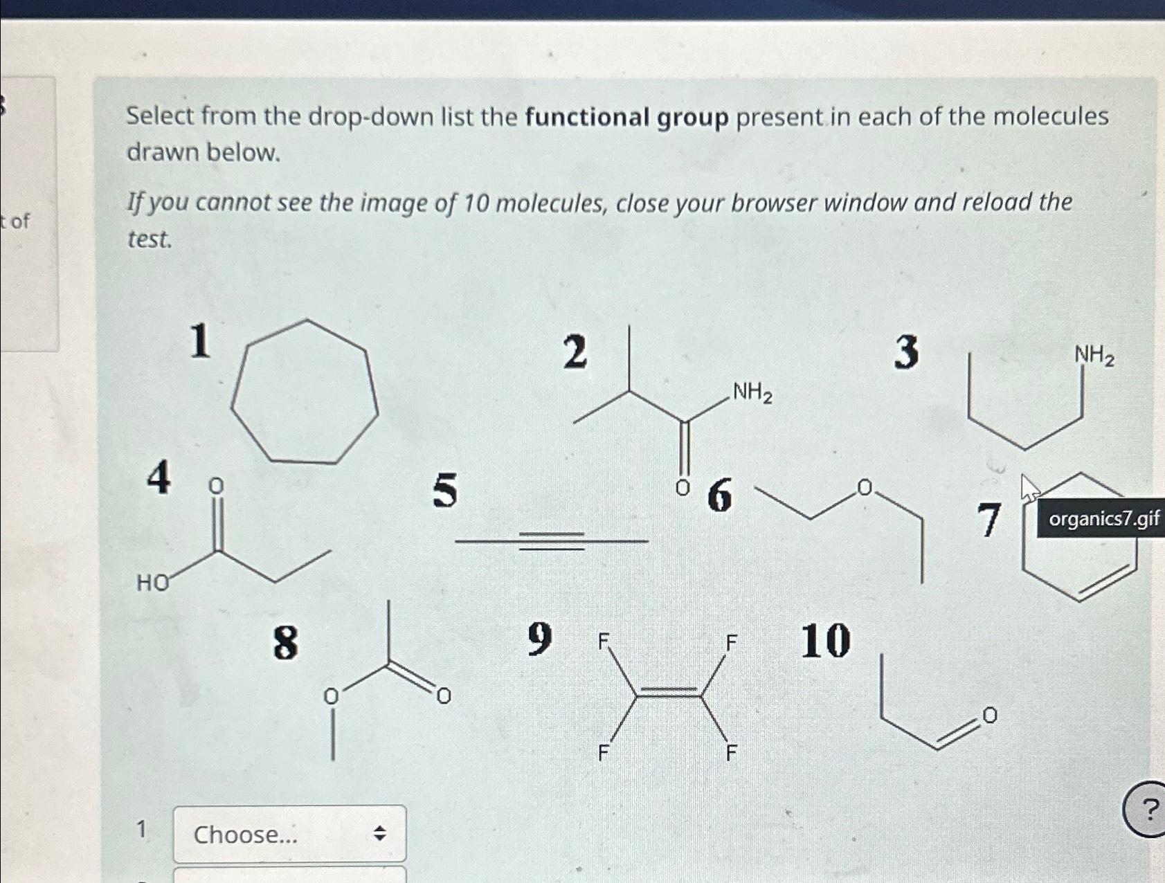 Solved Select from the drop-down list the functional group | Chegg.com