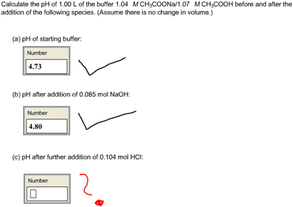 Solved Calculate the pH of 1.00 L of the buffer 1.04 M | Chegg.com