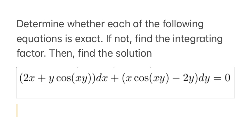Solved 3(d)Determine whether each of the following equations | Chegg.com
