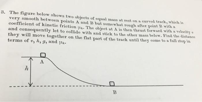 Solved 3. The figure below shows two objects of equal mass | Chegg.com