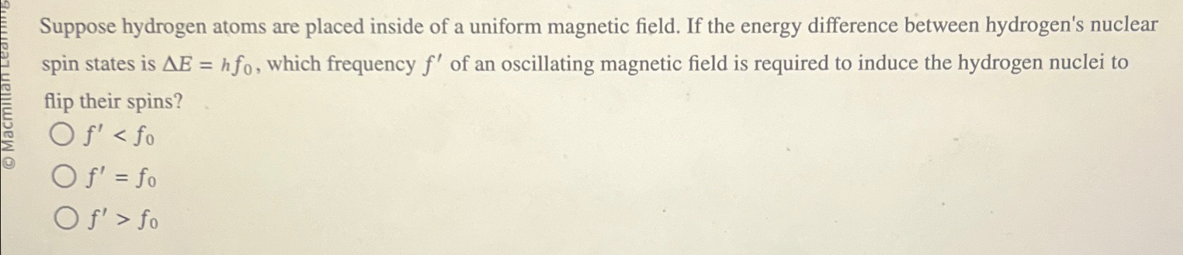 Solved Suppose hydrogen atoms are placed inside of a uniform | Chegg.com