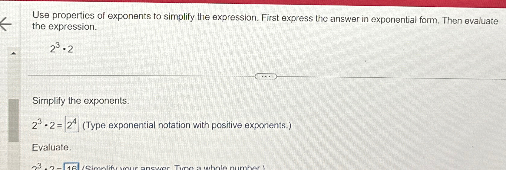 Solved Use properties of exponents to simplify the | Chegg.com