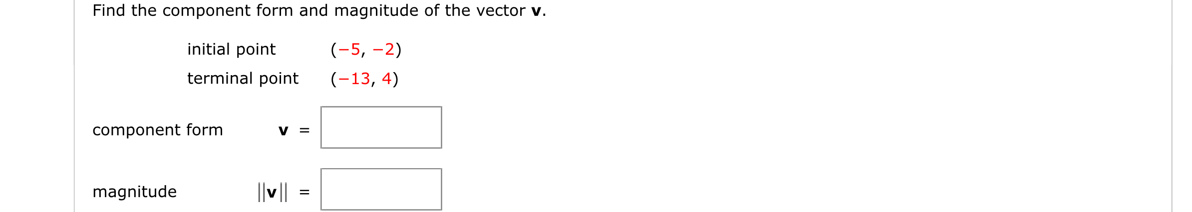 Solved Find the component form and magnitude of the vector | Chegg.com