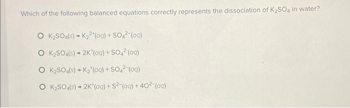Solved Which of the following balanced equations correctly | Chegg.com