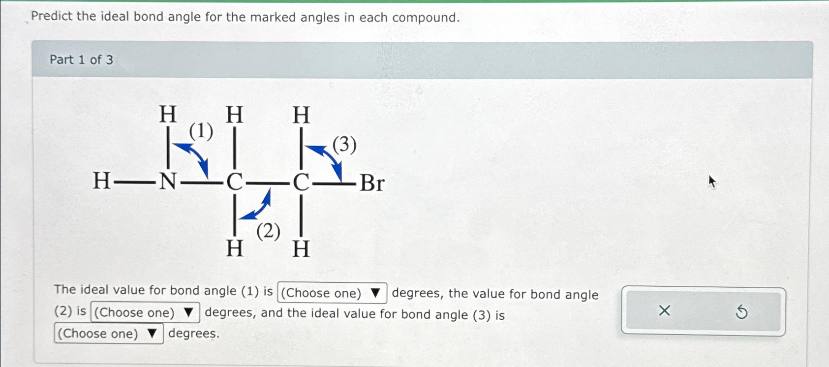 Solved Predict the ideal bond angle for the marked angles in | Chegg.com