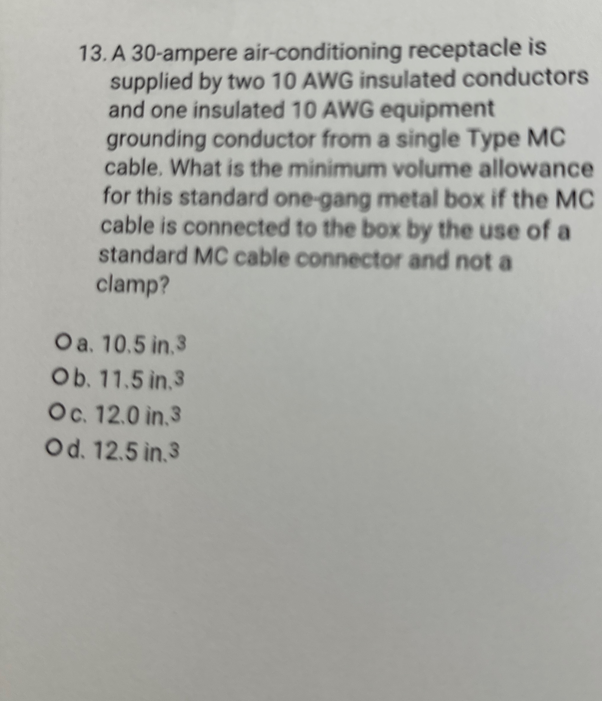 Solved A 30-ampere air-conditioning receptacle is supplied | Chegg.com