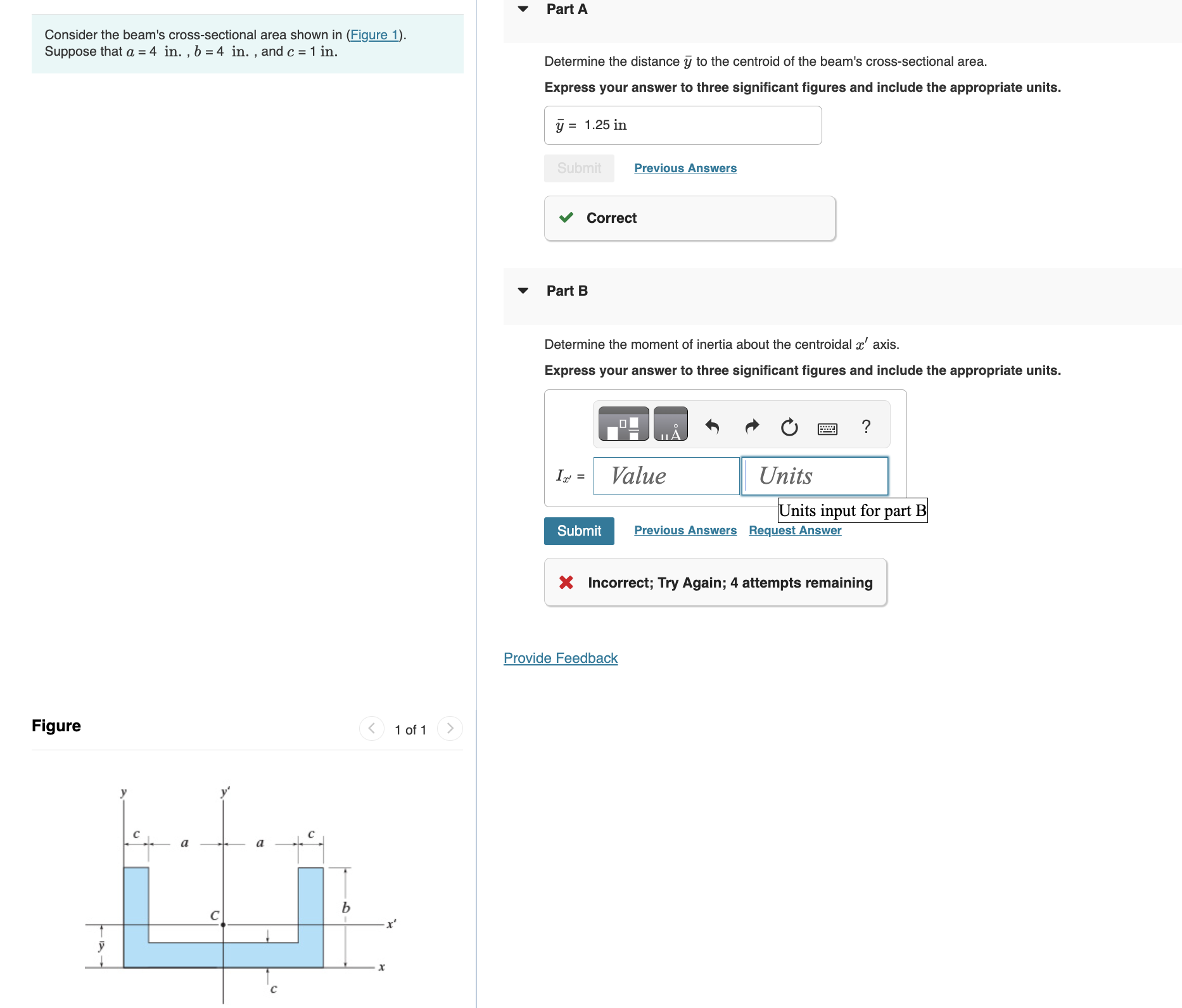 Solved Consider the beam's cross-sectional area shown in | Chegg.com