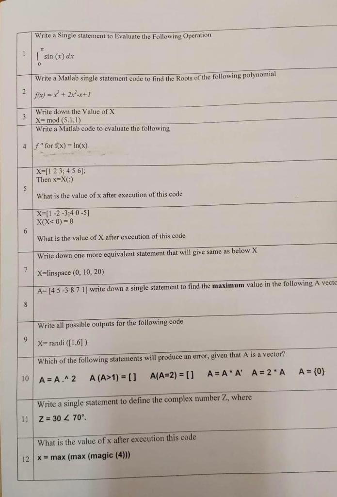 Solved Which of the following statements will produce an | Chegg.com