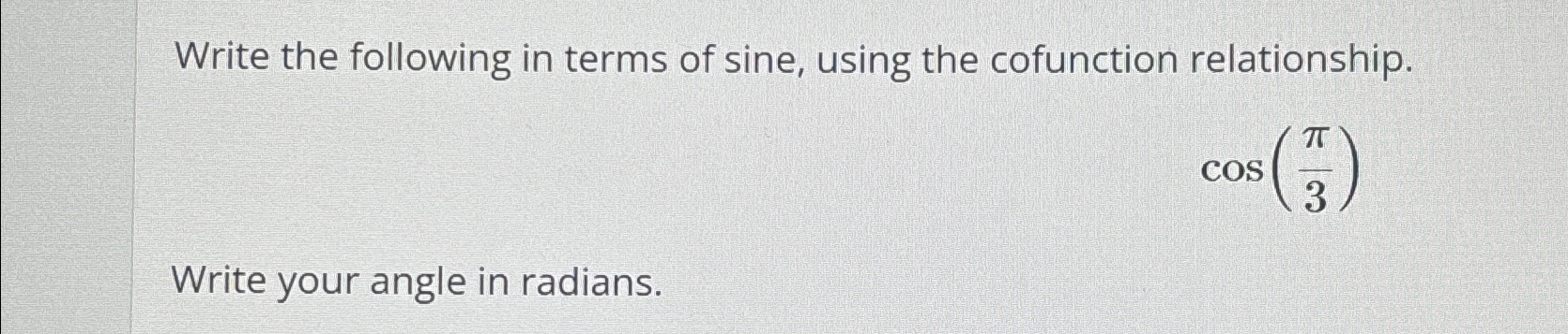 Solved Write the following in terms of sine, ﻿using the | Chegg.com