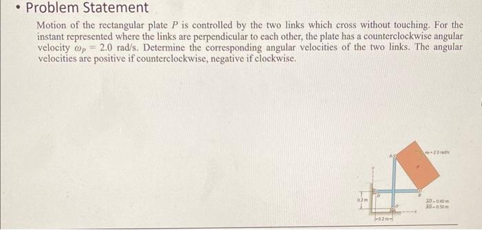 Solved Problem statement Motion of the rectangular plate P | Chegg.com