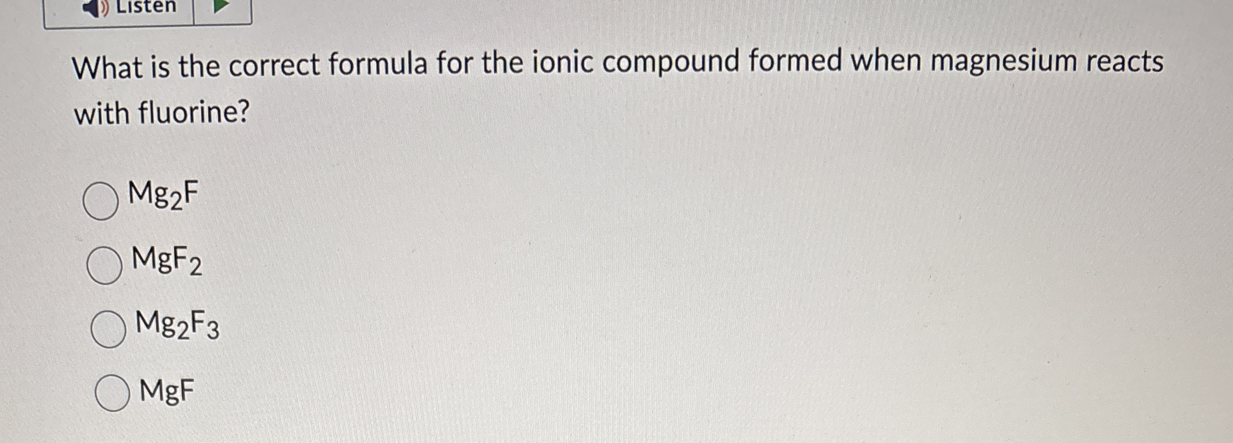 Solved What is the correct formula for the ionic compound | Chegg.com