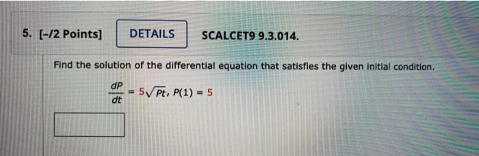 Solved 5. [-12 Points) DETAILS SCALCET9 9.3.014. Find the | Chegg.com Solved 5. [-12 Points) DETAILS SCALCET9 9.3.014. Find the | Chegg.com