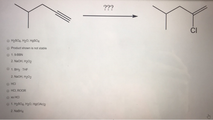 Solved 2?? H2SO4, H20, HgSO4 Product shown is not stable | Chegg.com