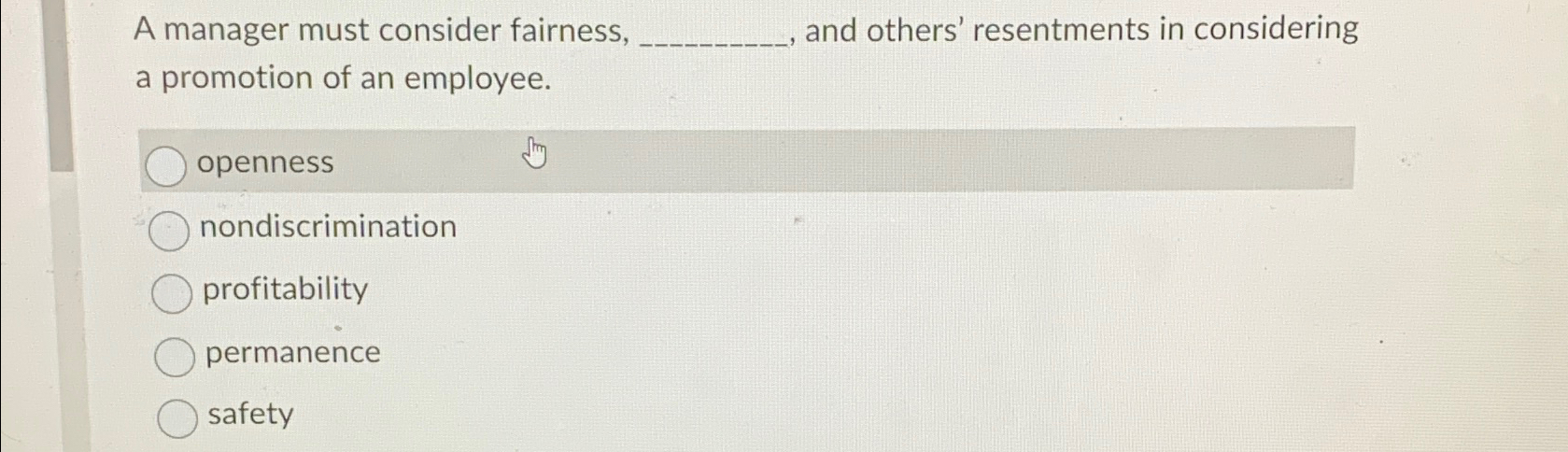 Solved A manager must consider fairness, and others' | Chegg.com