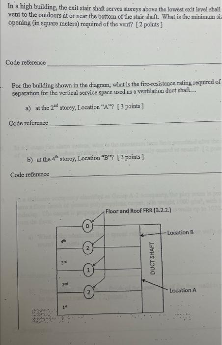 Solved In a high building, the exit stair shaft serves | Chegg.com