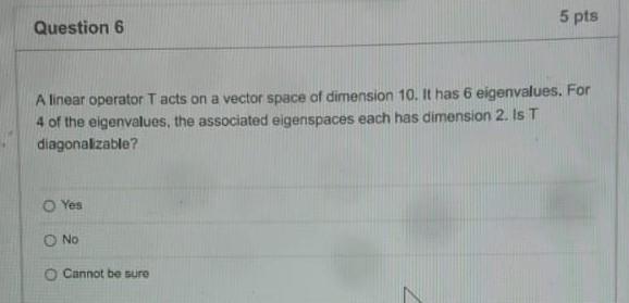 Solved The characteristic polynomial of a linear operator T | Chegg.com