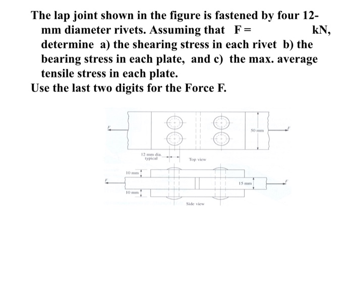Solved The lap joint shown in the figure is fastened by four | Chegg.com