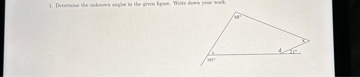 Solved Determine the unknown angles in the given figure. | Chegg.com