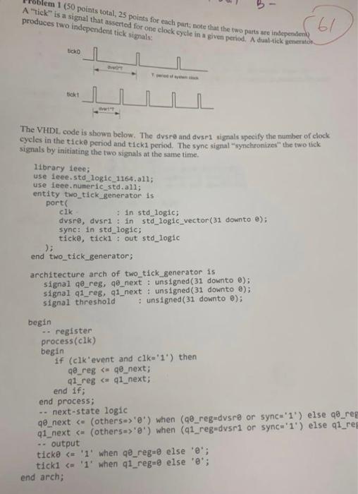 Froblem 1 ( 50 points total, 25 points for esch port; | Chegg.com