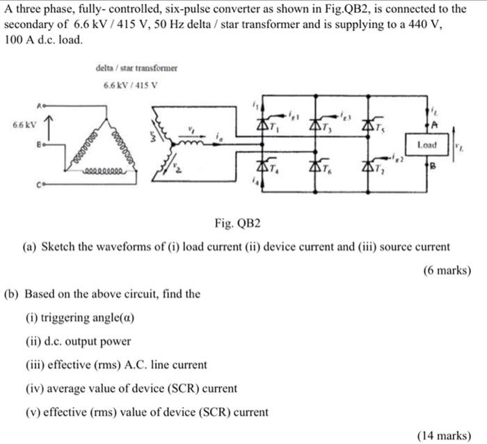 Solved A three phase, fully-controlled, six-pulse converter | Chegg.com