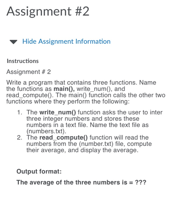 Solved Assignment #2 Hide Assignment Information | Chegg.com