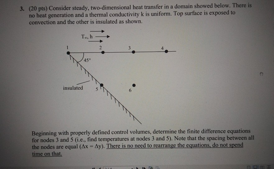 Solved 3. (20 pts) Consider steady, two-dimensional heat | Chegg.com