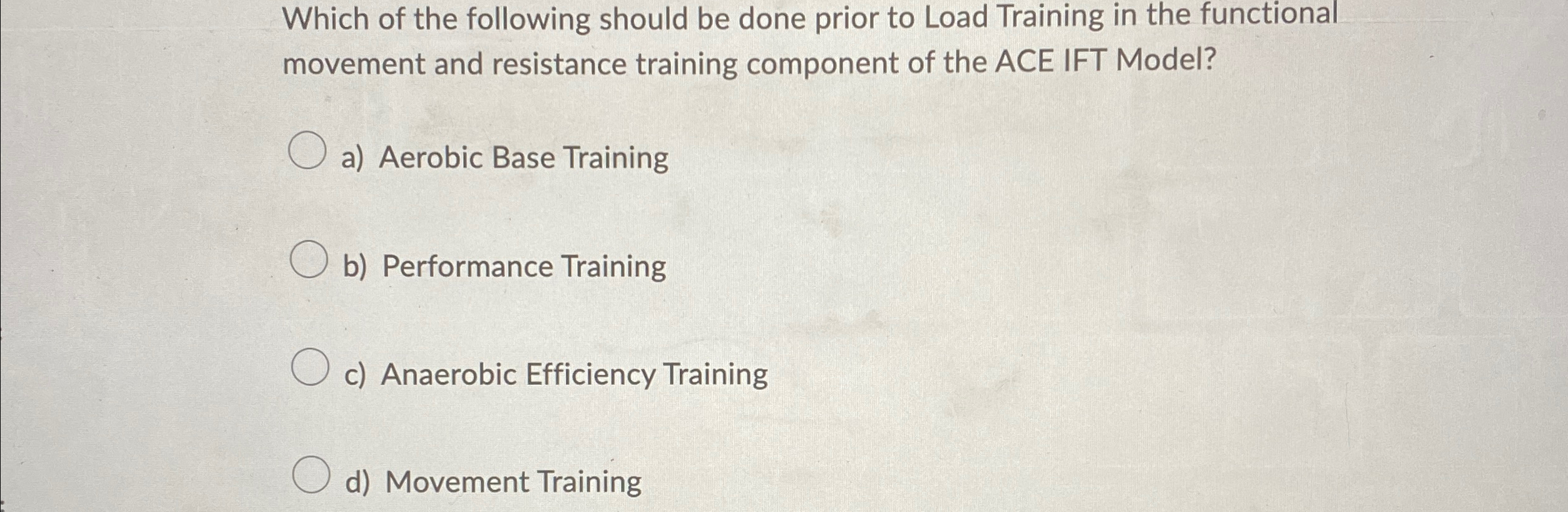 Solved Which of the following should be done prior to Load | Chegg.com