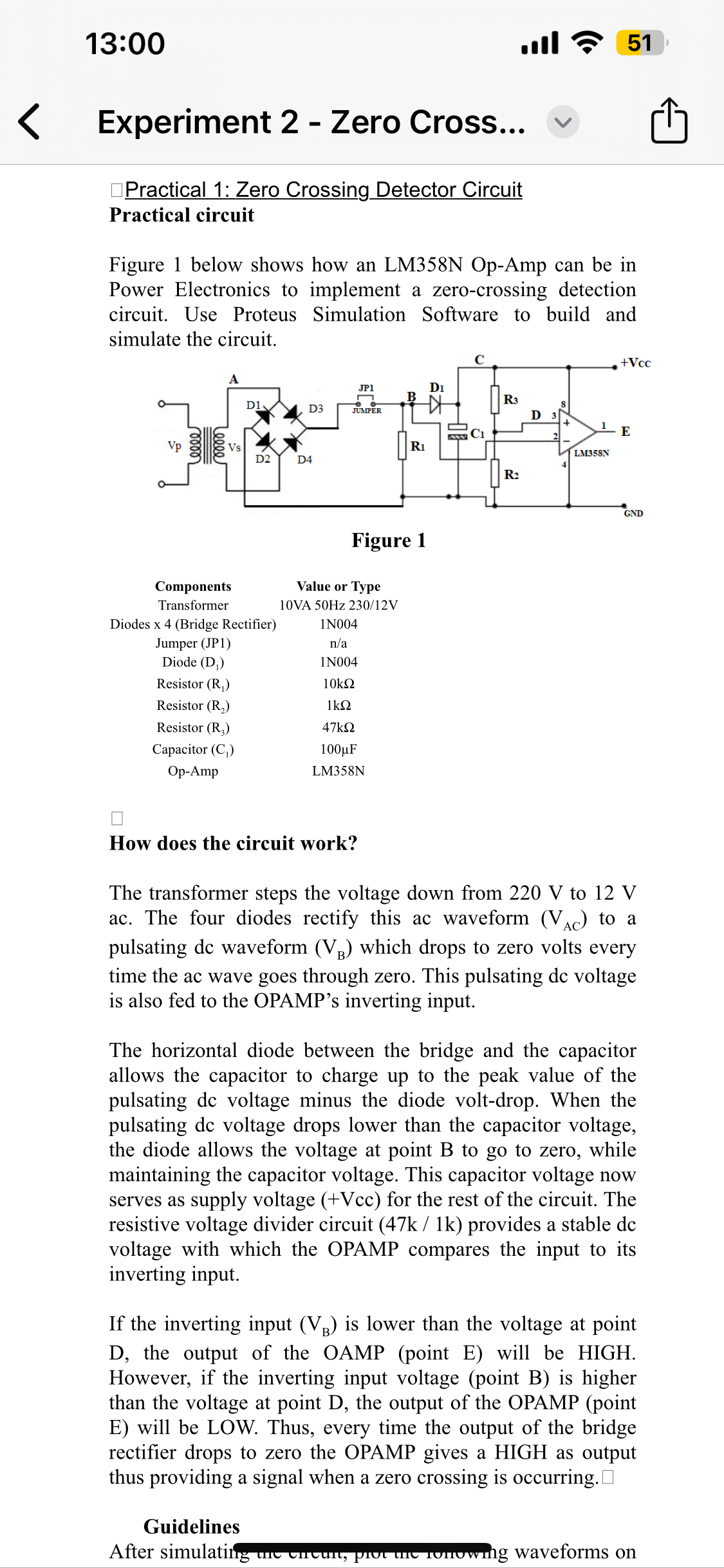 Zero Crossing Detector Circuit Practical | Chegg.com