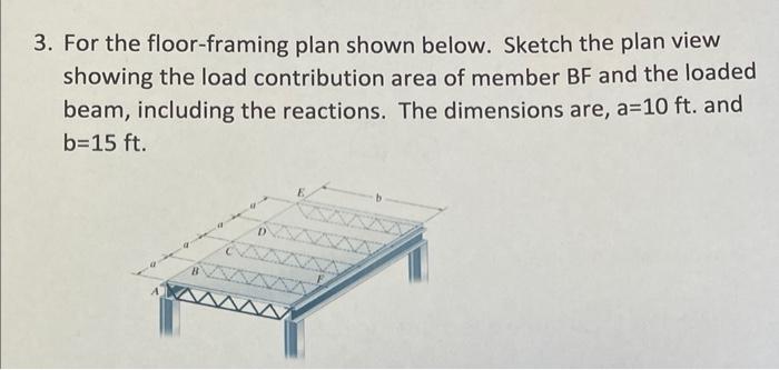 Solved 3. For the floor-framing plan shown below. Sketch the | Chegg.com
