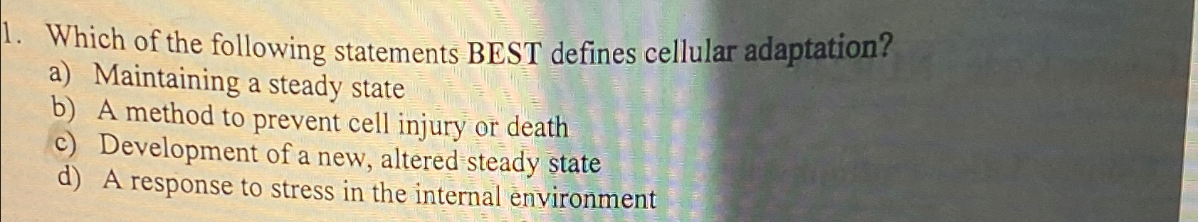 Solved Which of the following statements BEST defines | Chegg.com