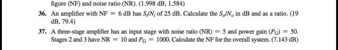 Solved figure (NF) and noise ratio (NR). (1.998 dB, 1.584) | Chegg.com