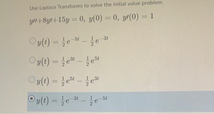 Solved Compute using the Laplace Transform table. | Chegg.com