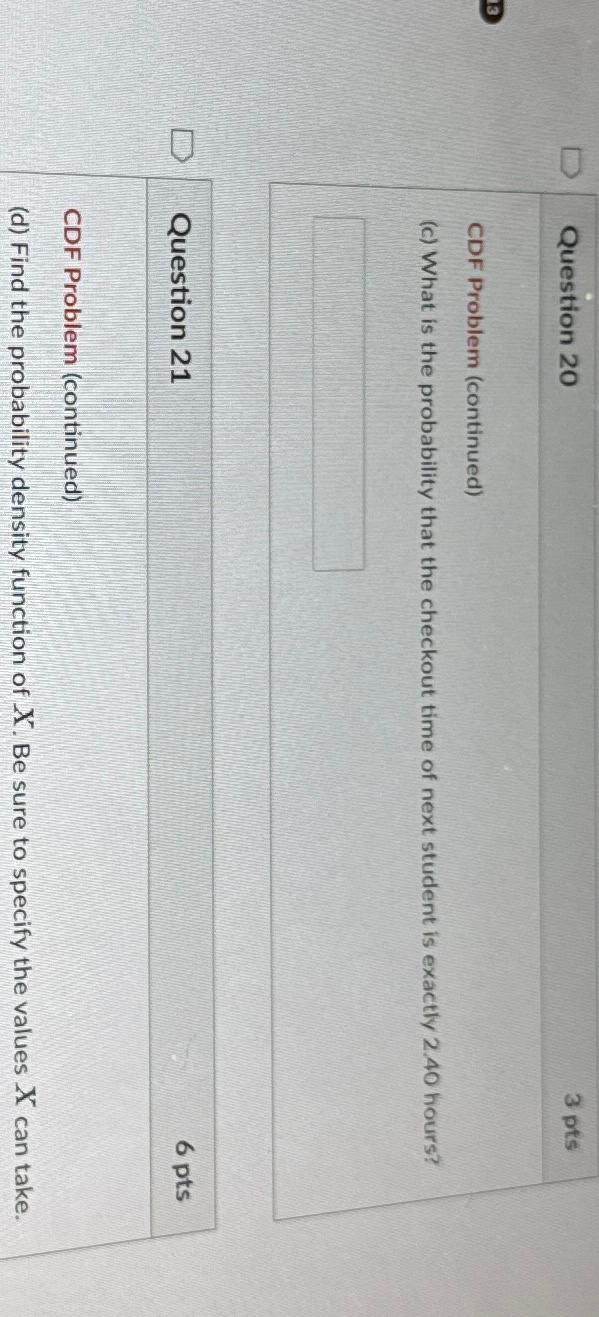 Solved CDF ProblemFor a reserved book, let x ﻿denote the | Chegg.com